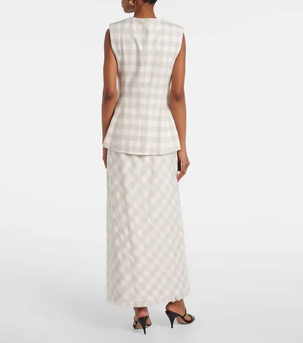 Simkhai Calliope Gingham Vest - Beige