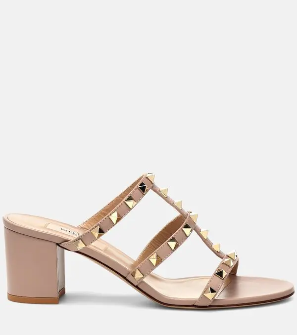 Valentino Garavani Rockstud Leather Sandals - Pink