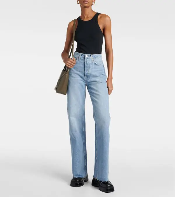 RE/DONE High-rise Wide-leg Jeans