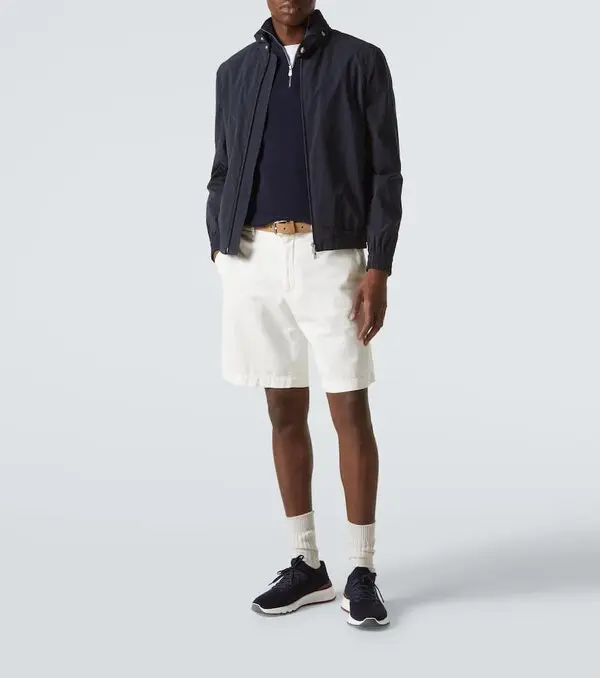 Brunello Cucinelli Knitted Leather-trimmed Sneakers