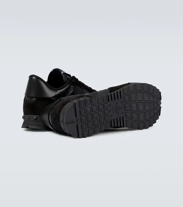 Valentino Garavani Rockrunner Leather Sneakers - Black