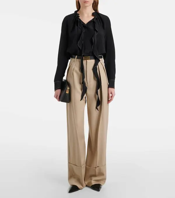 Victoria Beckham Ruffled Silk Blouse