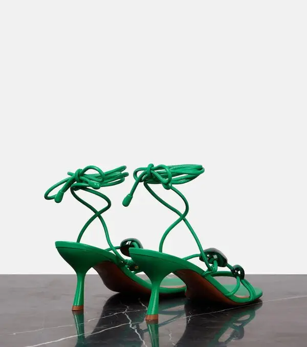 Zimmermann Gleam 65 Embellished Leather Sandals - Green