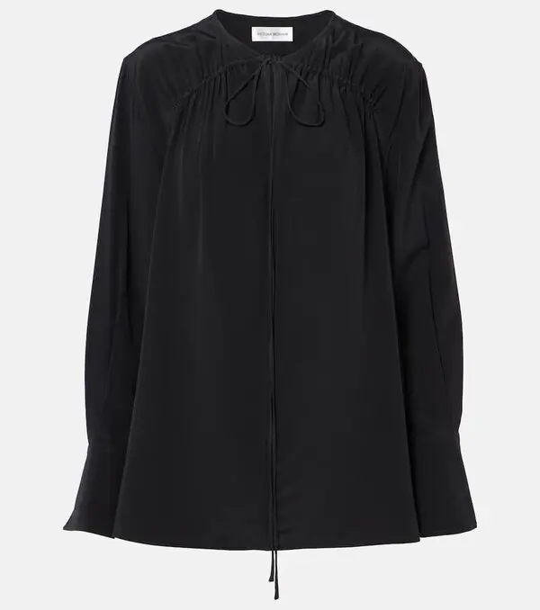 Victoria Beckham Silk Tie-neck Blouse