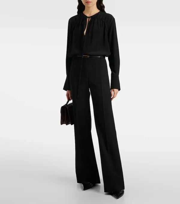 Victoria Beckham Silk Tie-neck Blouse