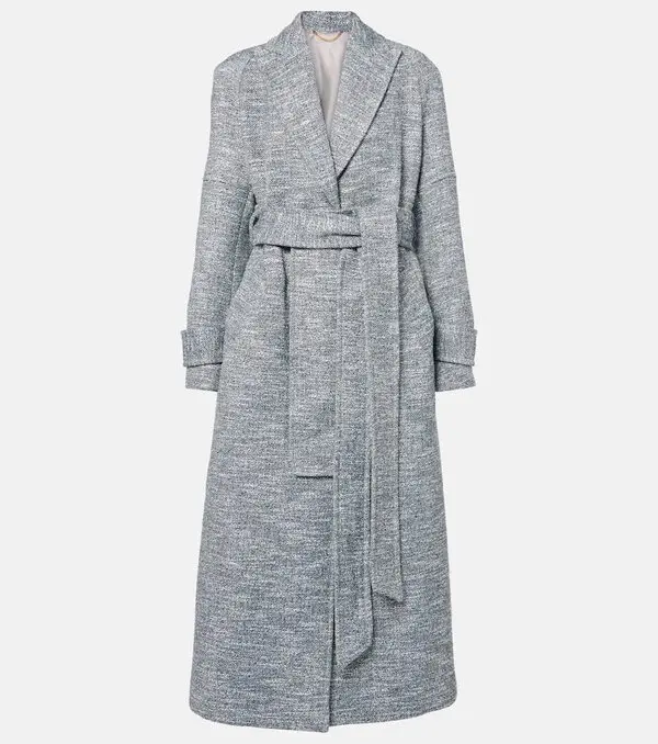Victoria Beckham Boucle Tweed Wrap Coat