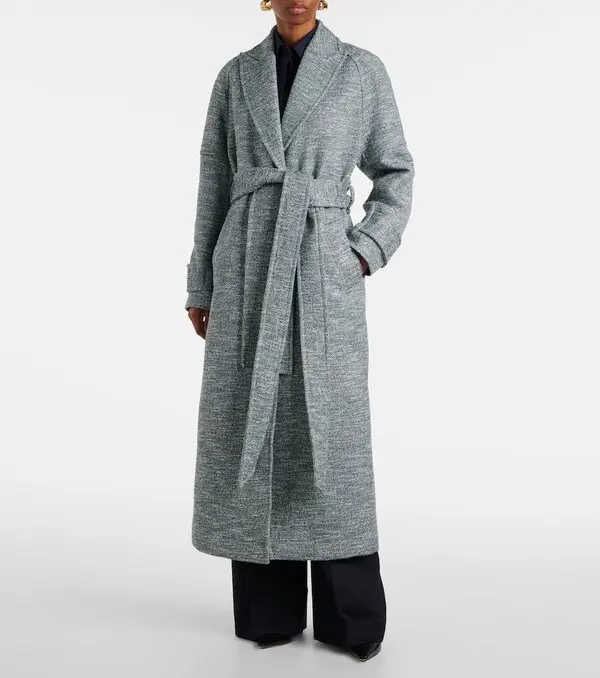 Victoria Beckham Boucle Tweed Wrap Coat