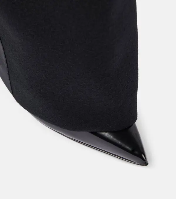 Sacai Leather-trimmed Knee-high Boots