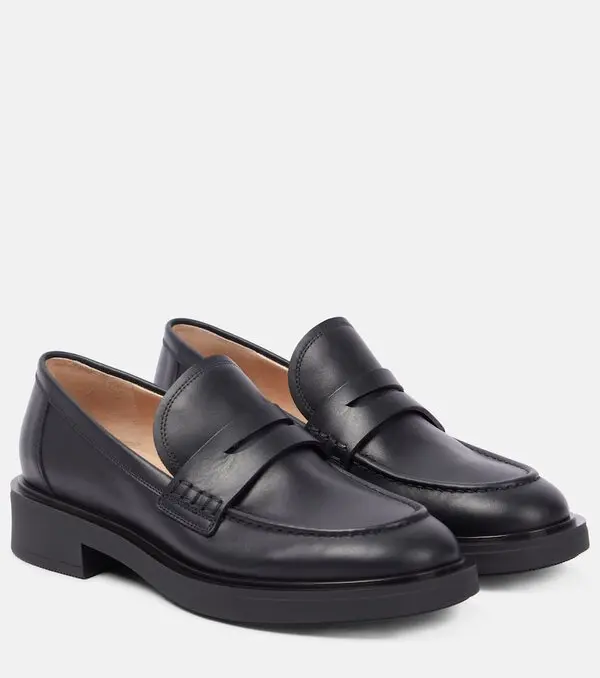 GIANVITO ROSSI Harris Leather Loafers - Black