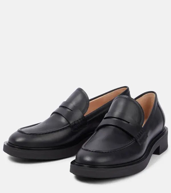 GIANVITO ROSSI Harris Leather Loafers - Black