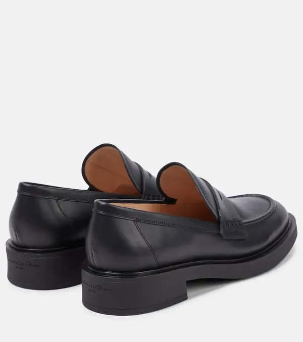 GIANVITO ROSSI Harris Leather Loafers - Black