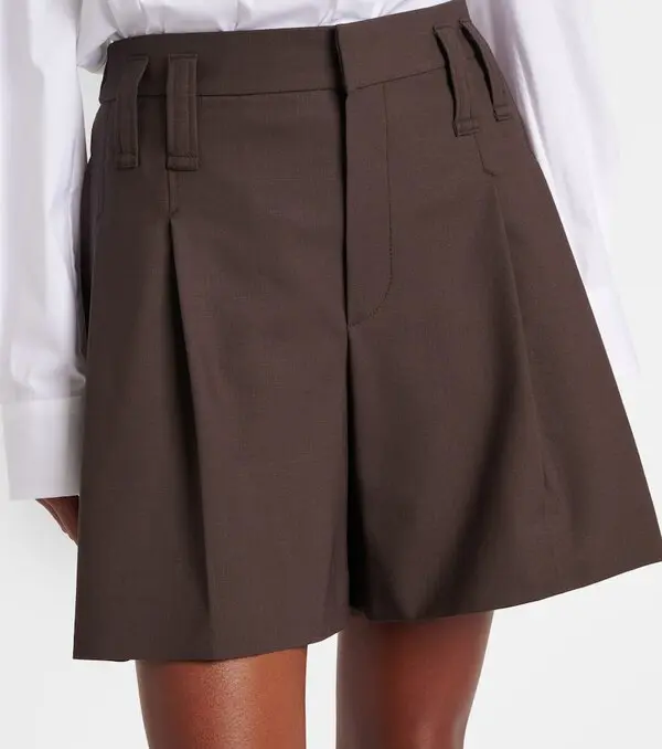 Brunello Cucinelli Monili Wool-blend Bermuda Shorts
