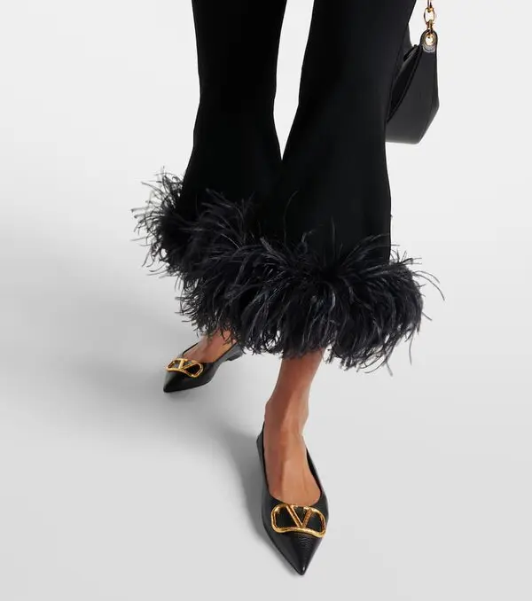 Valentino Garavani Vlogo Leather Ballet Flats