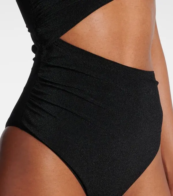 Balmain One-shoulder Cutout Swimsuit