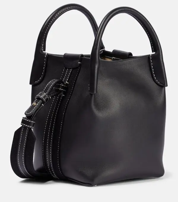 Loro Piana Bale Small Leather Bucket Bag - Black