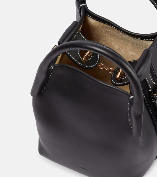 Loro Piana Bale Small Leather Bucket Bag - Black