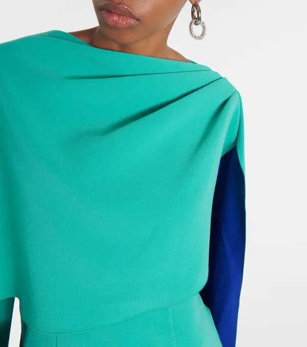 ROKSANDA Demetria Caped Crepe Gown - Green