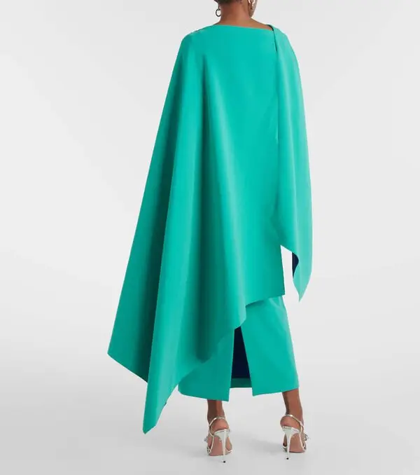 ROKSANDA Demetria Caped Crepe Gown - Green