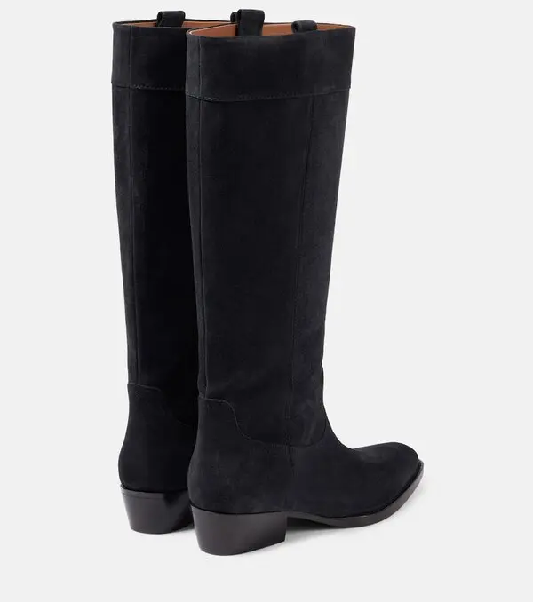 Paris Texas Helena 35 Suede Cowboy Boots - Black