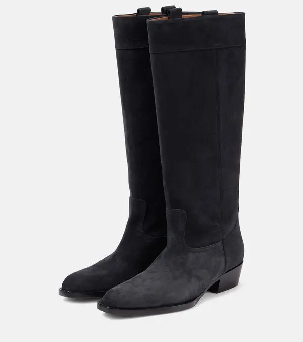 Paris Texas Helena 35 Suede Cowboy Boots - Black