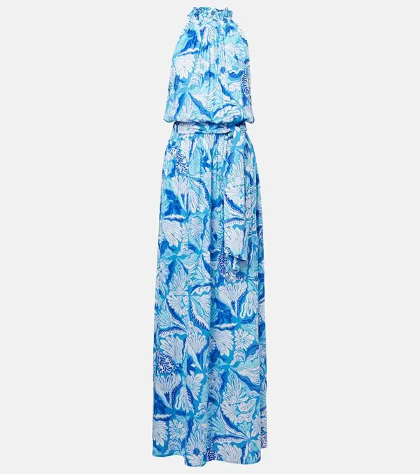 Poupette St Barth Bianca Printed Maxi Dress - Blue