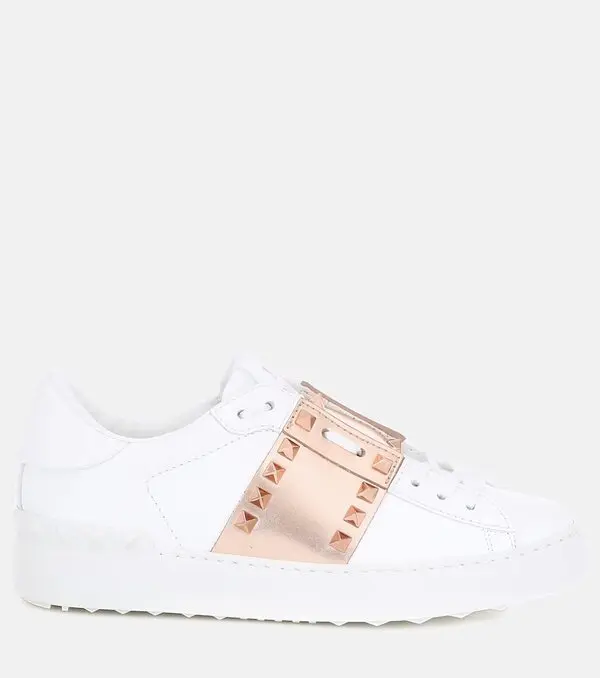 Valentino Garavani Rockstud Untitled Leather Sneakers - White