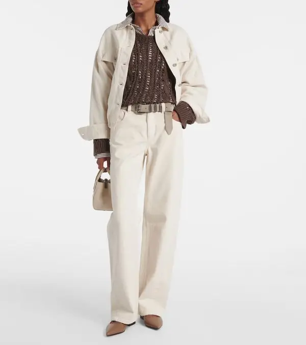 Brunello Cucinelli Leather Slingback Flats