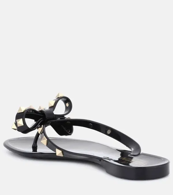 Valentino Garavani Rockstud Embellished Pvc Thong Sandals