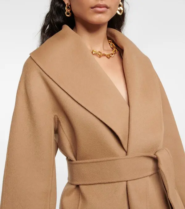 Max Mara Messi Belted Virgin-wool Coat - Beige