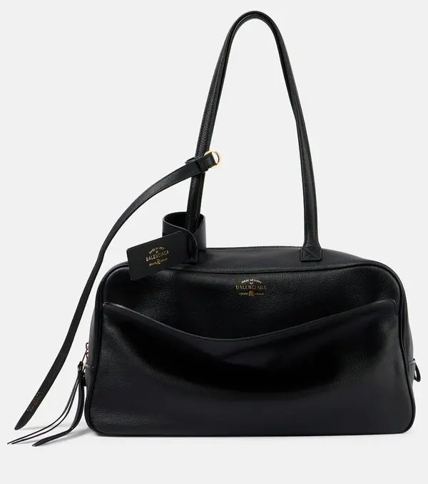 Balenciaga Carrie Medium Leather Bowling Bag