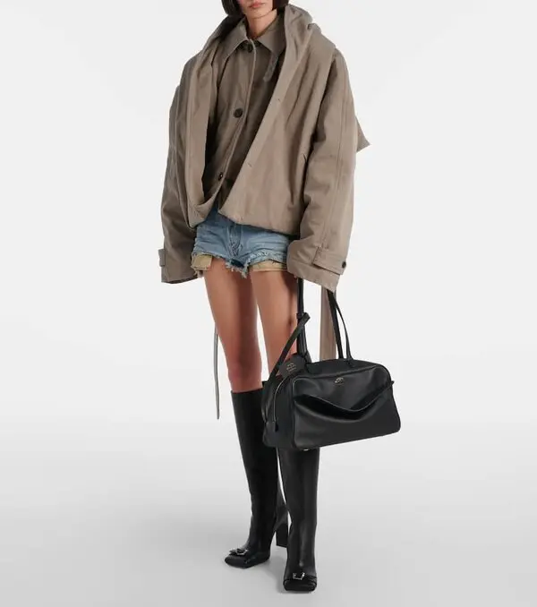 Balenciaga Carrie Medium Leather Bowling Bag