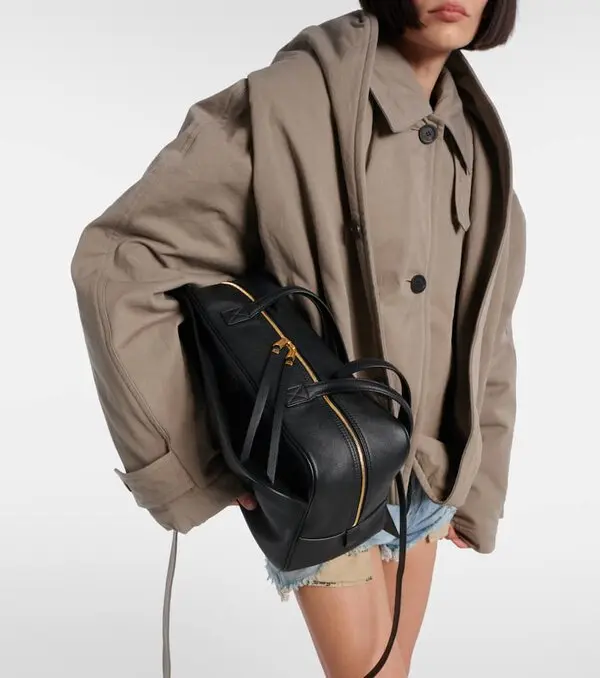 Balenciaga Carrie Medium Leather Bowling Bag