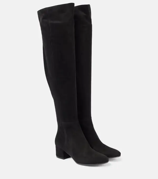 GIANVITO ROSSI Suede Knee-high Boots - Black