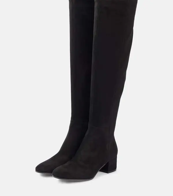 GIANVITO ROSSI Suede Knee-high Boots - Black