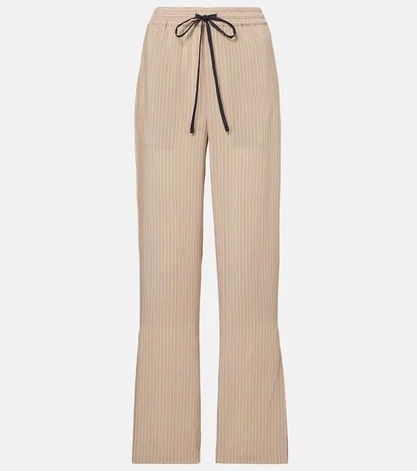 Victoria Beckham Striped Pajama Pants - Beige