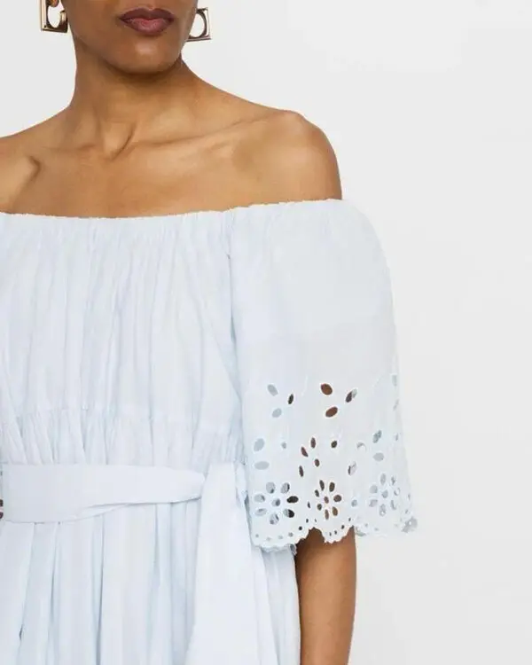 Merlette Berenson Tiered Midi Dress - Blue Haze