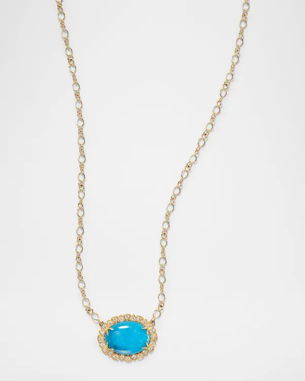 JAMIE TURNER 18k Yellow Gold Isla Diamond And Pendant - Turquoise