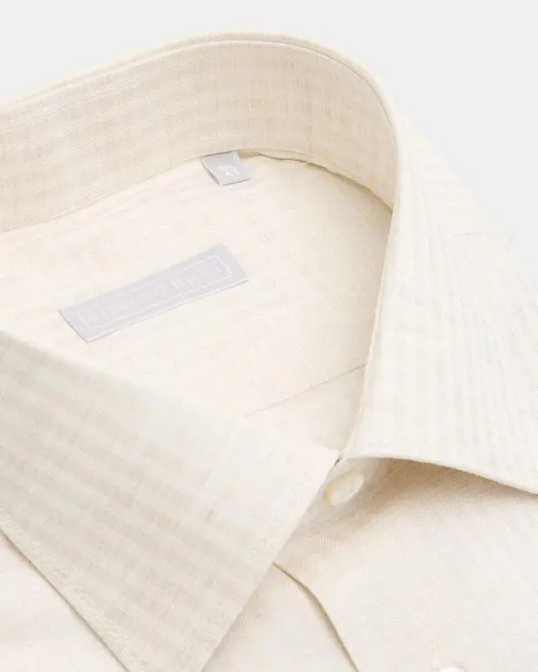 Stefano Ricci Apos;s Cotton, Silk And Linen Stripe Dress Shirt