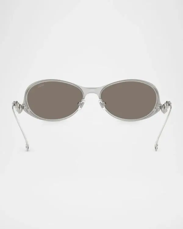 DIESEL® Oval Sunglasses - Shiny Silver