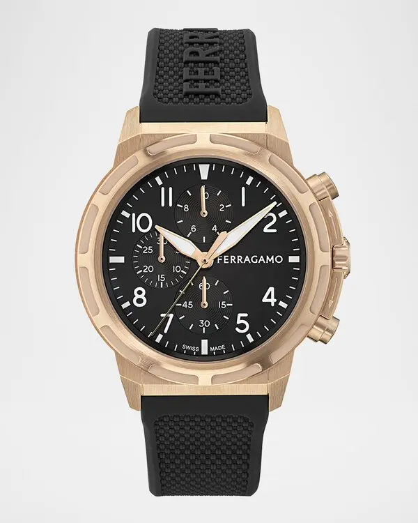 FERRAGAMO Sport Chronograph Watch - Ip Rose Gold