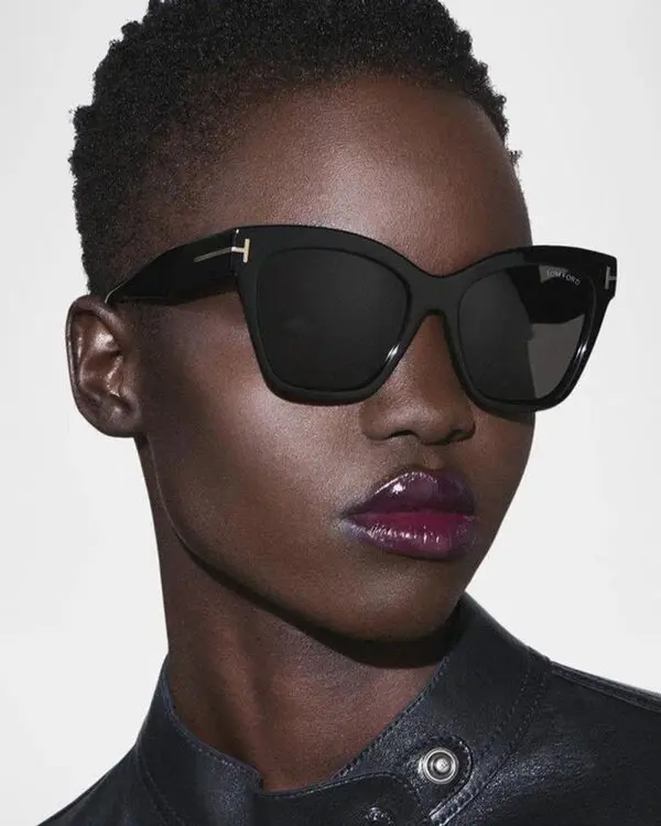 TOM FORD Elvira Cat Eye Sunglasses - Sblk/smk