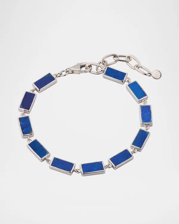 JAN LESLIE Sterling Silver And Lapis Gemstone Bracelet - Blue
