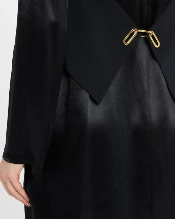 Emporio Armani Paneled Satin Mini Dress - Black