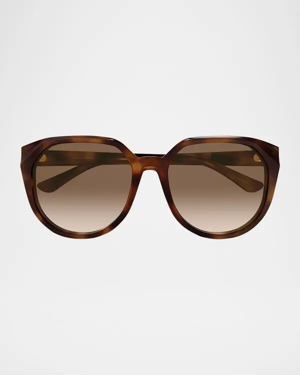 Chloé Round Acetate Sunglasses - Shiny Medium Havana