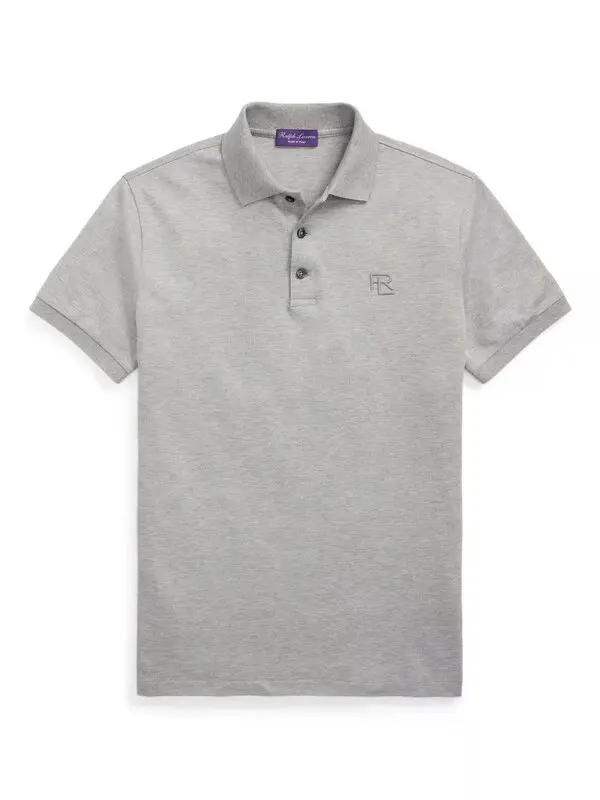 Ralph Lauren Purple Label Piqué Polo Shirt - Grey