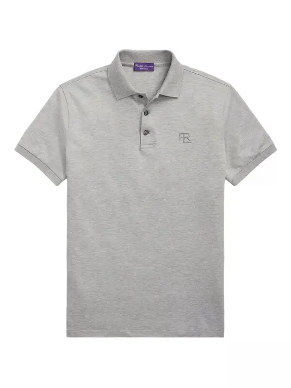 Ralph Lauren Purple Label Piqué Polo Shirt - Grey