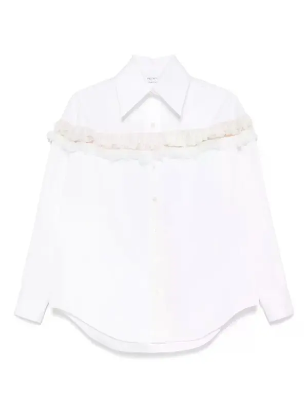 Alexander McQueen Slashed Creponne-detail Shirt