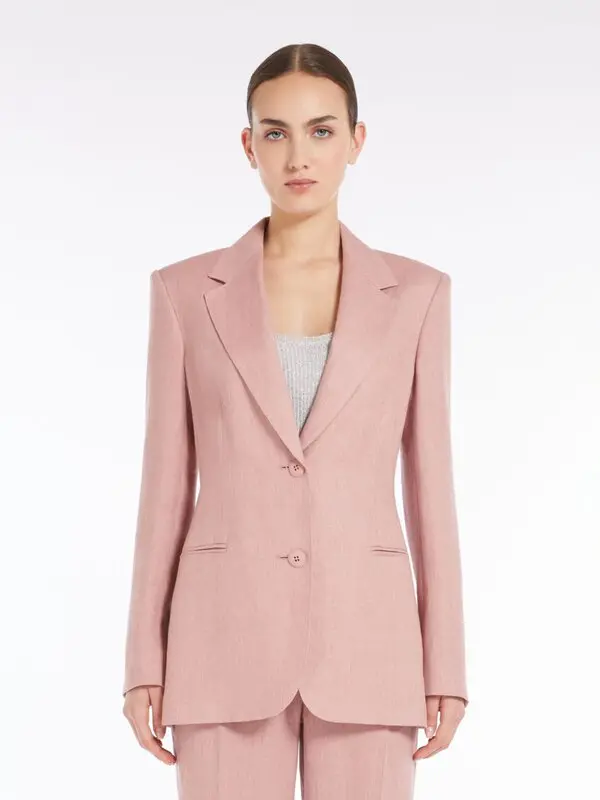 Max Mara Faded Linen Blazer In Pink - 50% Off | Editorialist