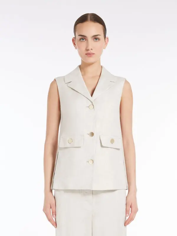 Max Mara Stretch Linen Gilet Jacket
