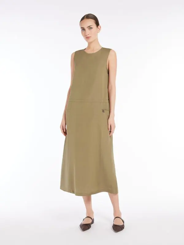 Max Mara Linen And Silk Maxi Dress In Beige - 30% Off | Editorialist